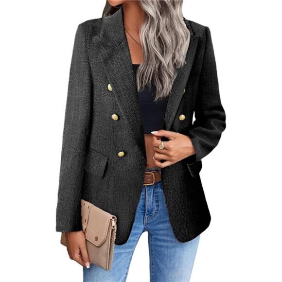 Jackets & Coats | Womens Casual Blazer Tweed Plaid Open Front Business ...